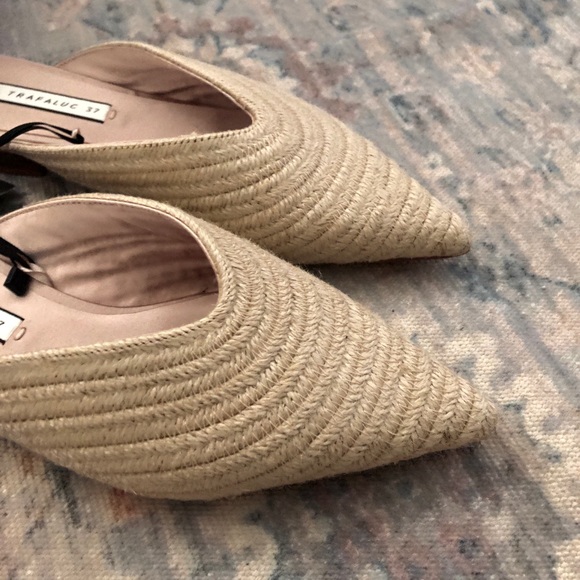 Zara | Shoes | Nwt Zara Braided Woven Straw Mules Flats | Poshmark